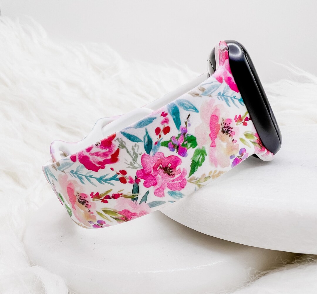 Watercolor Floral Watch Band Compatible With Apple Watch - Etsy