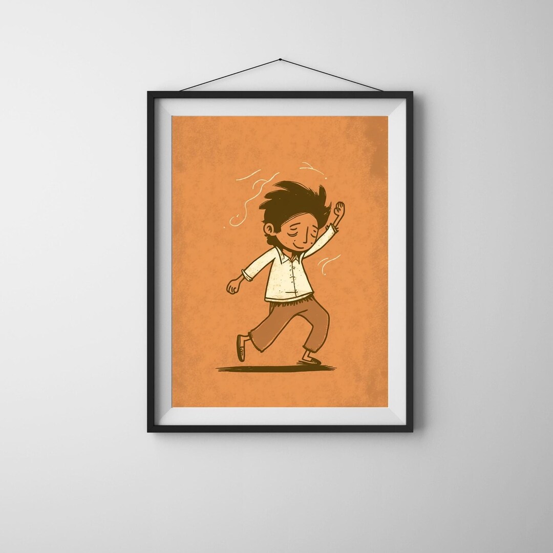 Indian Desi Dancing Boy Wall Art Print, Indian Art, Desi Wall Poster ...