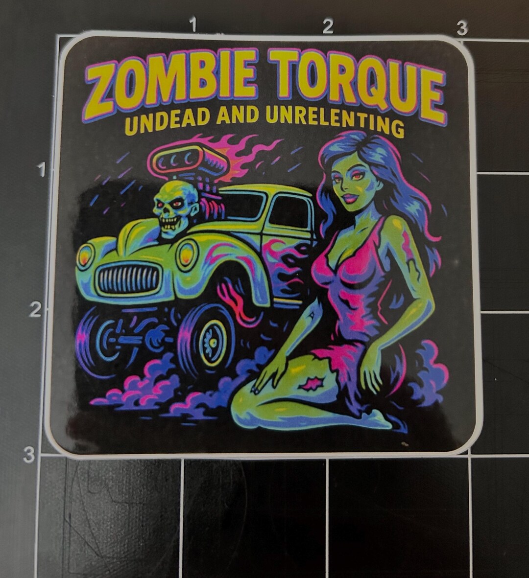 Zombietorque Undead Pin-up Sticker – Hot Rod Vinyl Decal | Retro Horror ...