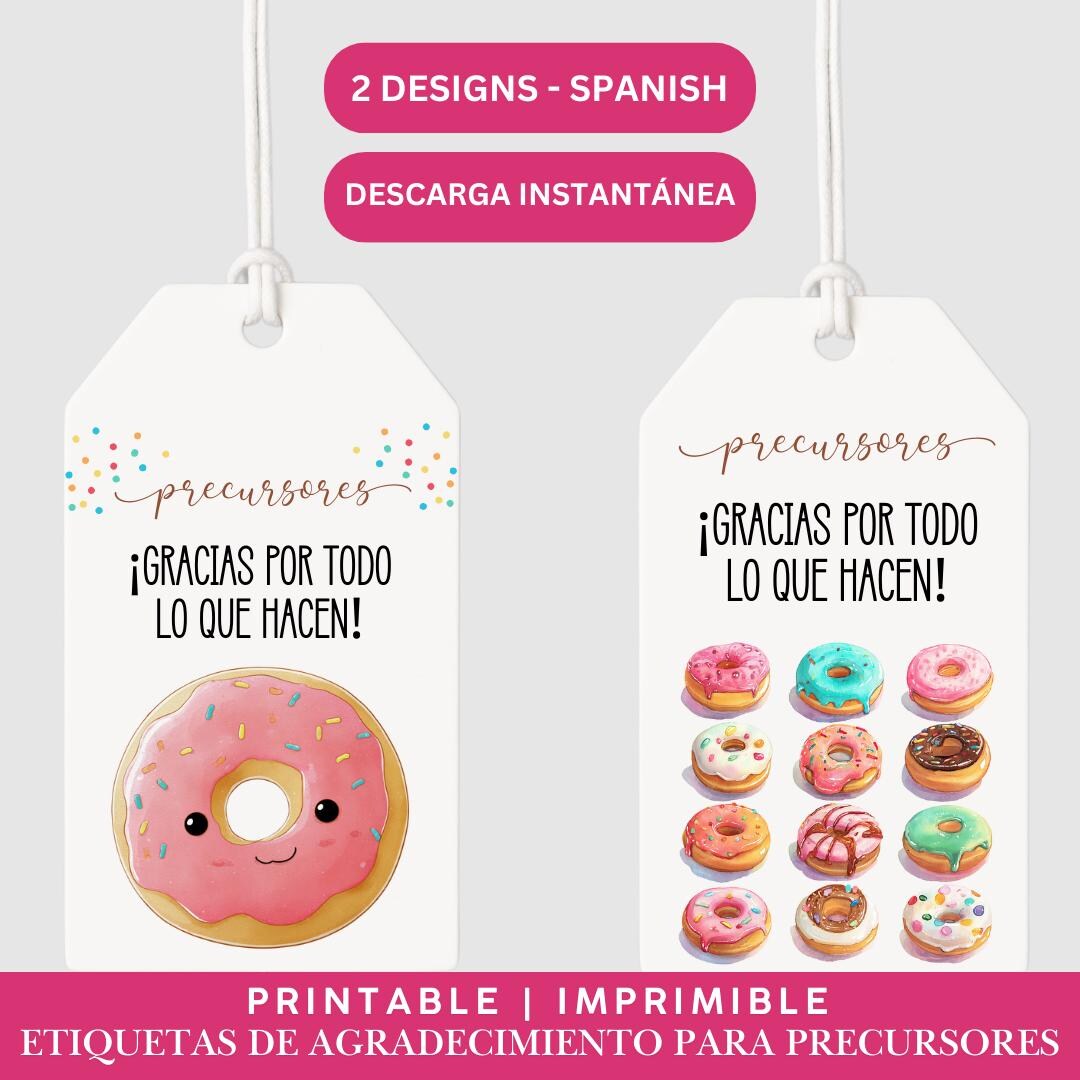 SPANISH - JW Pioneer Gift Tag | Thank You Pioneers Donut Design | JW ...