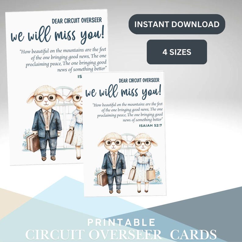JW Circuit Overseer Farewell Card! Digital Card Download - Available in ...