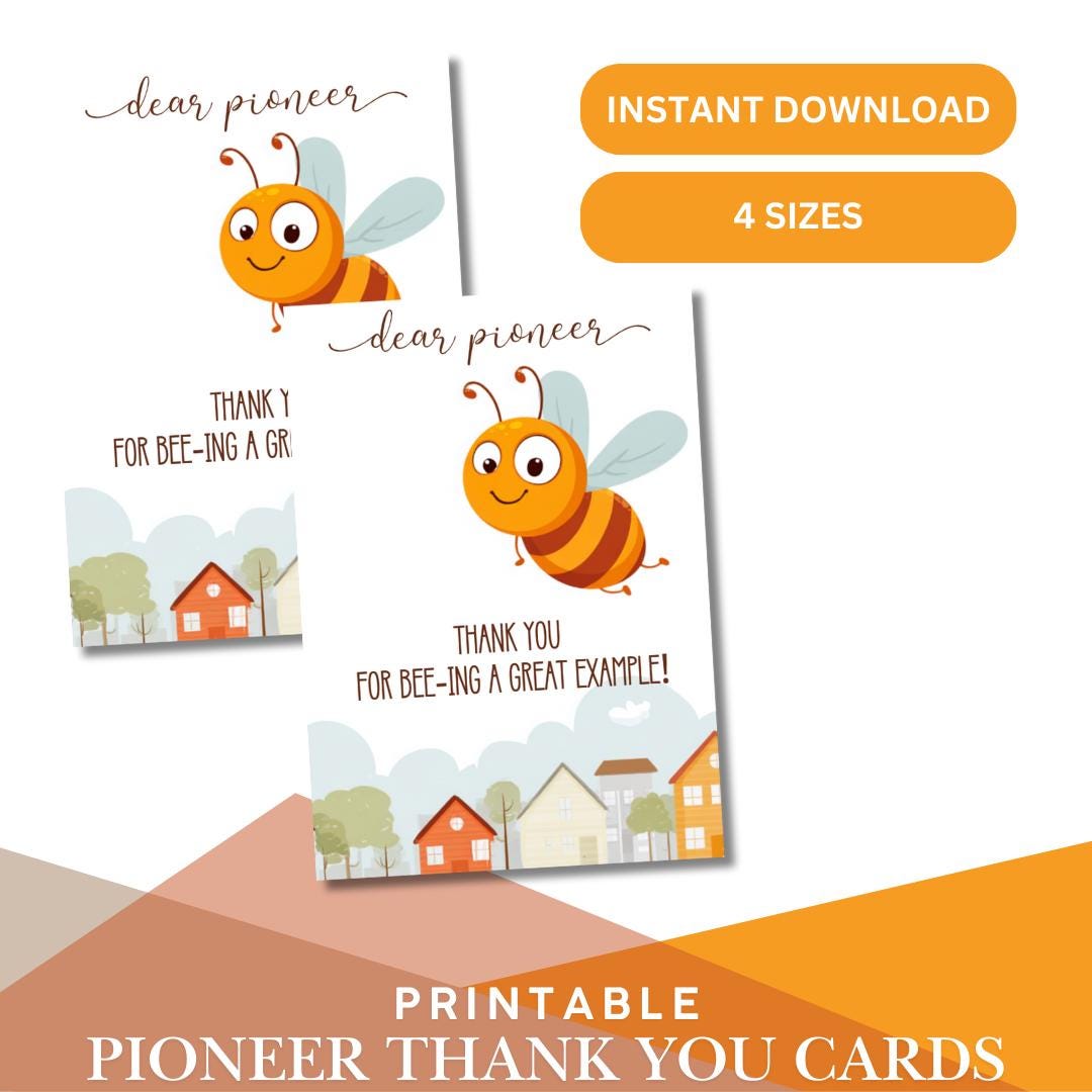 JW Pioneer Thank You Card | JW Gift Digital Download | Bee Design - Etsy