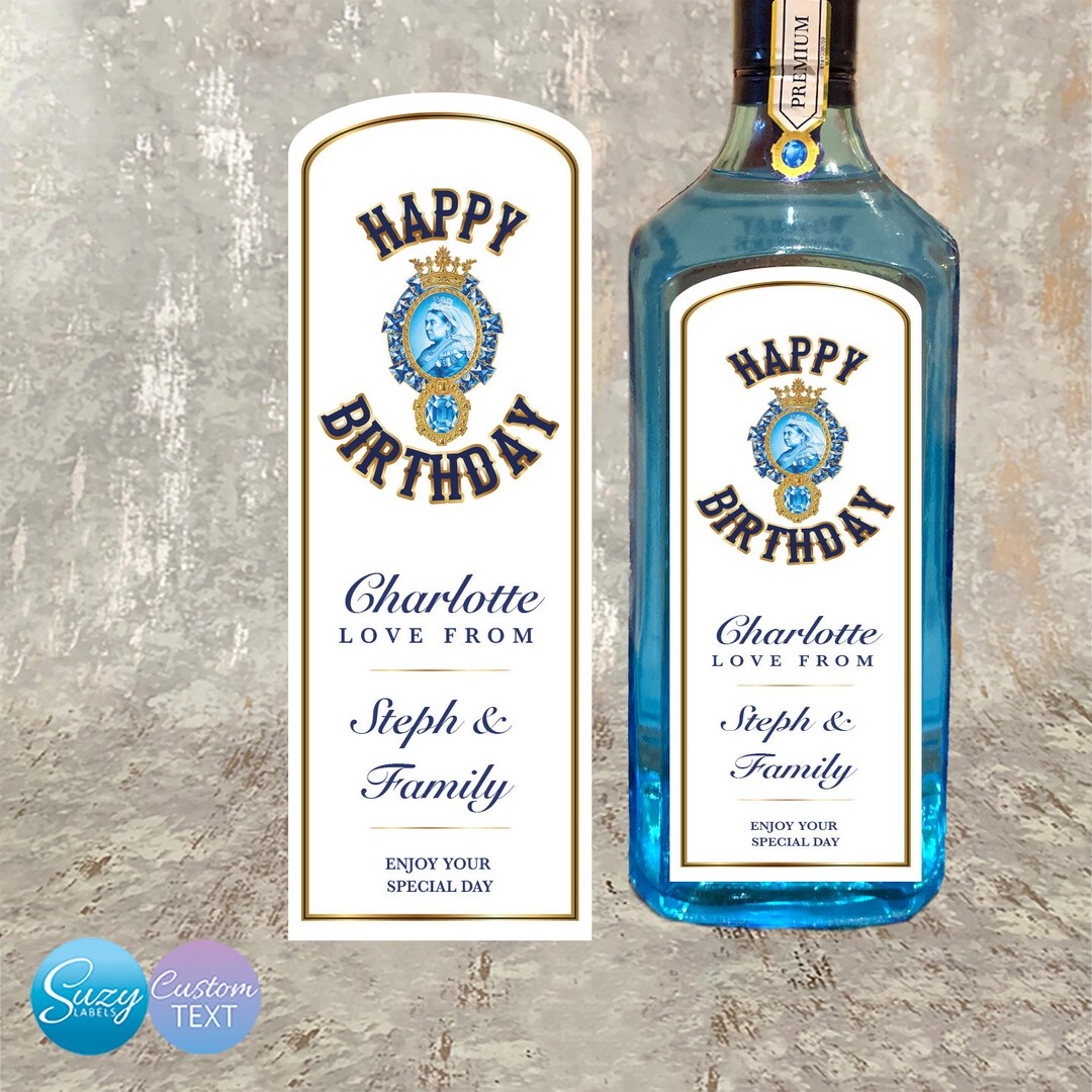 Personalised Gin Label: Special Birthday Gift, Custom Text - Etsy UK