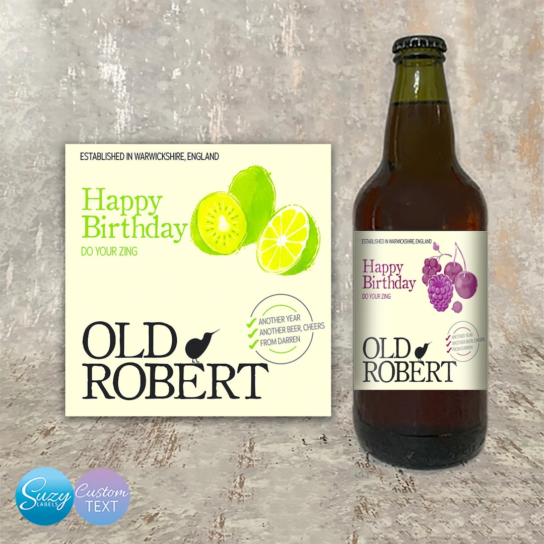 Personalized Cider Bottle Label: Birthday Gift, Custom Drink Labels ...