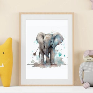 Cute Baby Elephant Watercolor Art, Digital Download, Forest Animal - Etsy