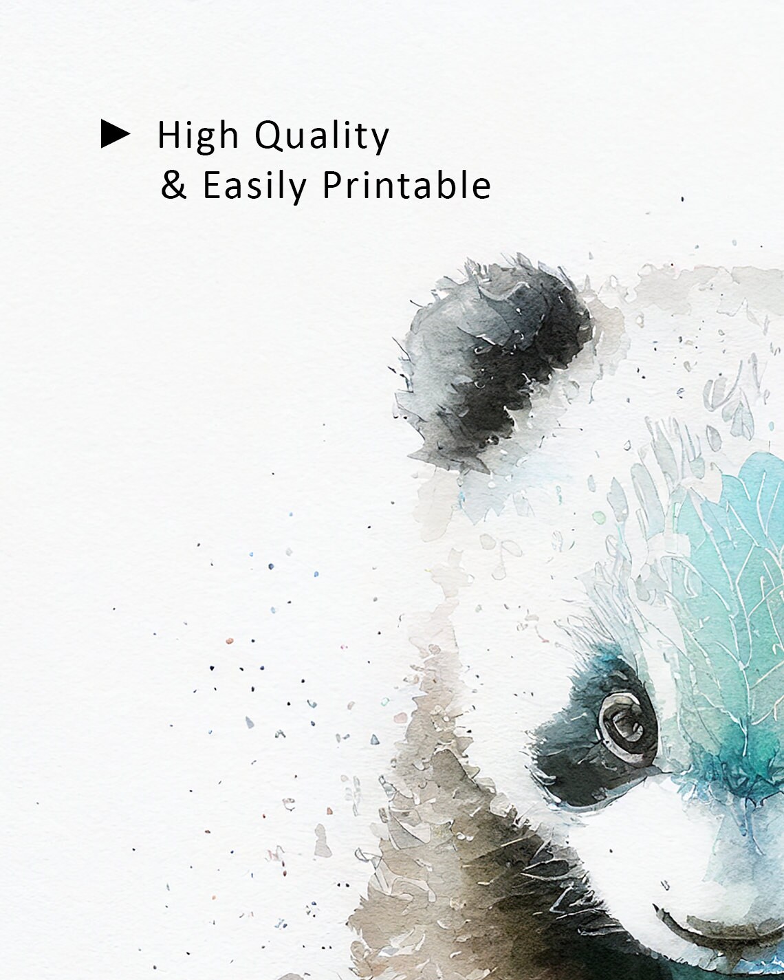 Cute Baby Panda Watercolor Art, Digital Download, Forest Animal - Etsy