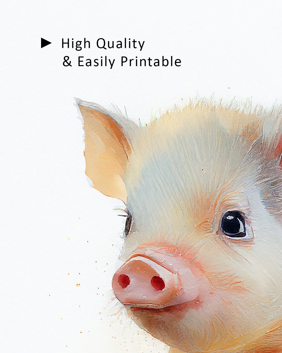 Cute Baby Pig Wall Art, Digital Download, Cute Farm Animals - Etsy