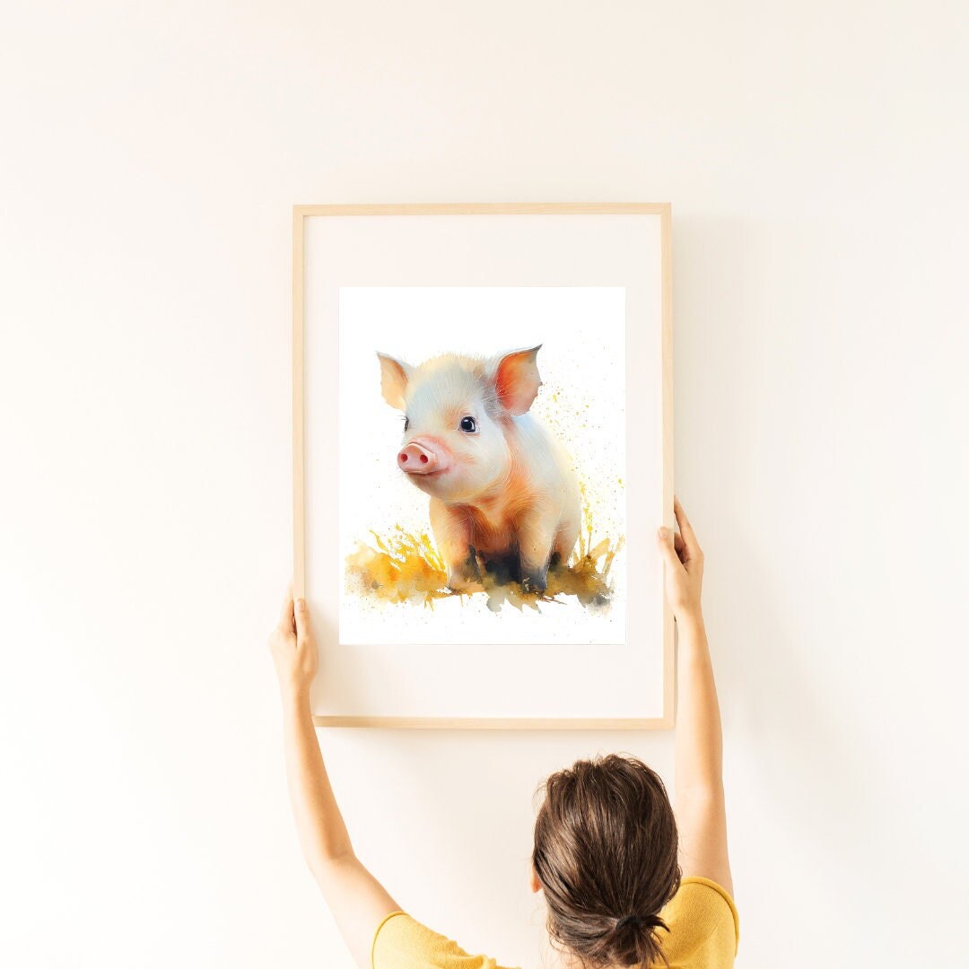 Cute Baby Pig Wall Art, Digital Download, Cute Farm Animals - Etsy