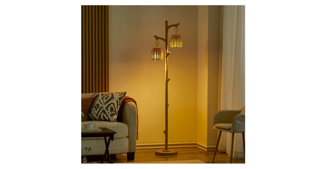 Floor Lamp Tree High Farmhouse Rustic Country Cottage Floor Lamp 65 ...