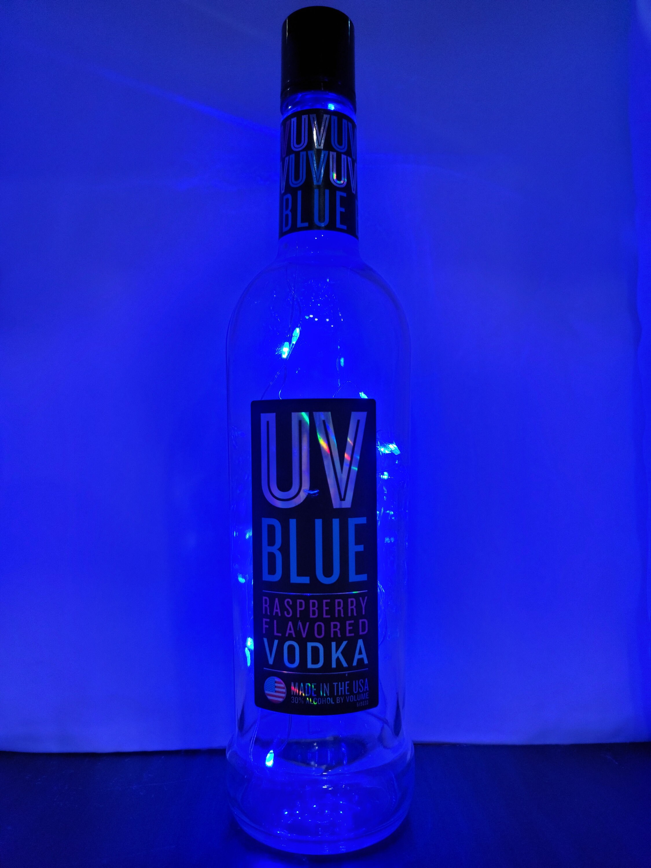 UV Blue Vodka Liquor Bottle Light Decor. for Bar, Den, Family Room, Man ...