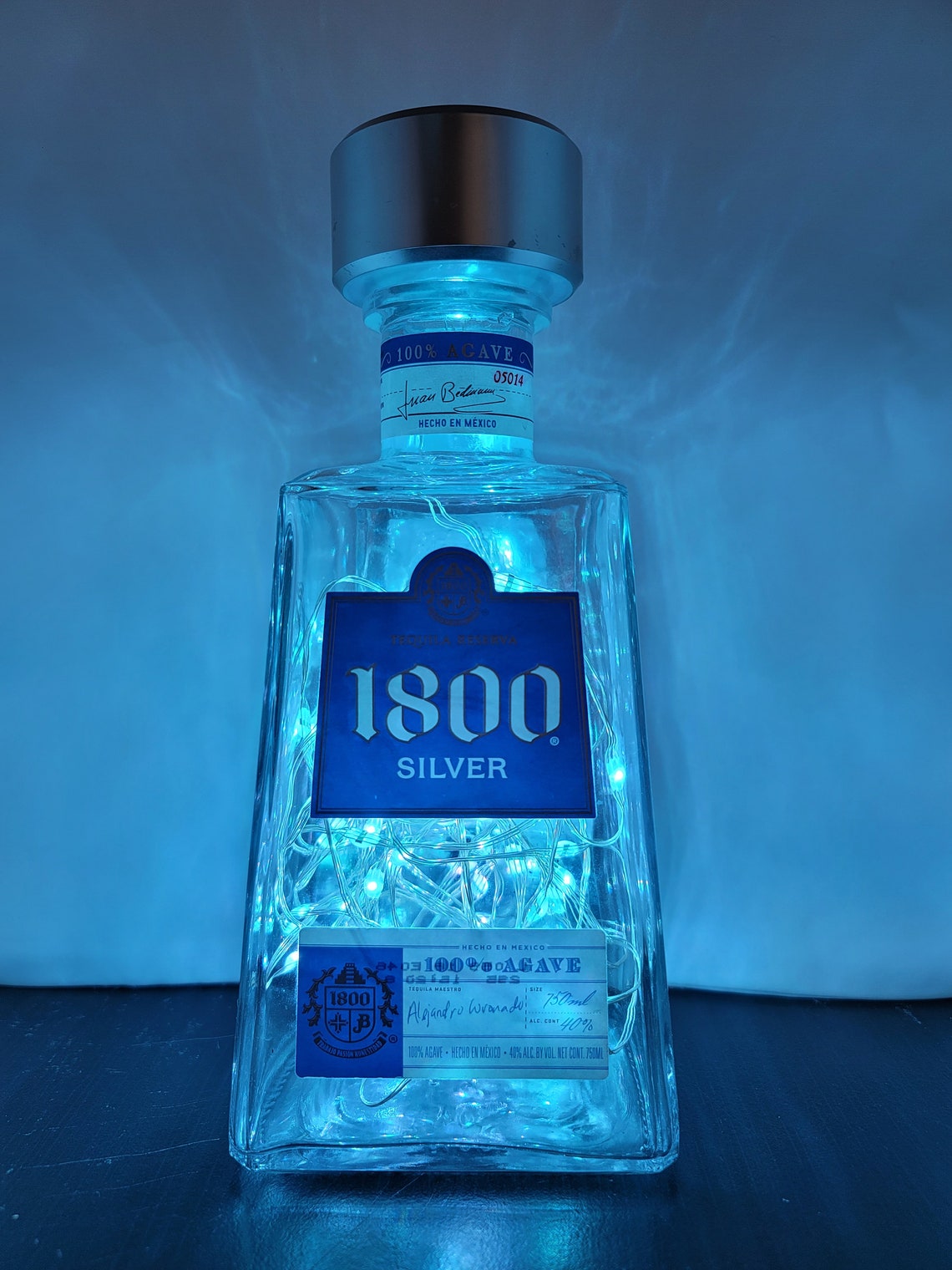1800 Silver Tequila Liquor Bottle Light Decor. for Bar, Den, Family ...