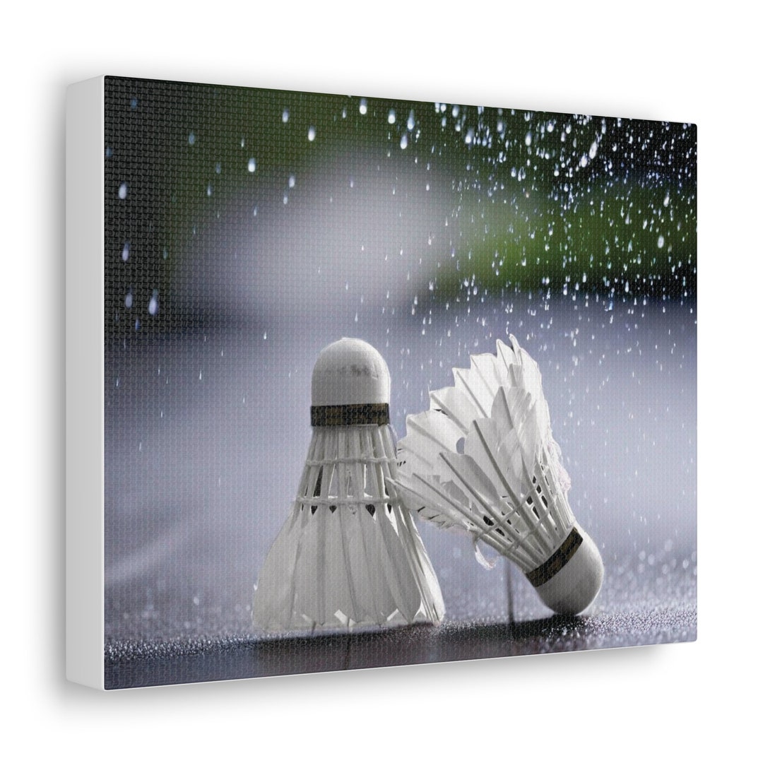 Badminton Shuttle in the Rain Canvas Print Dynamic Sports Art for Your ...