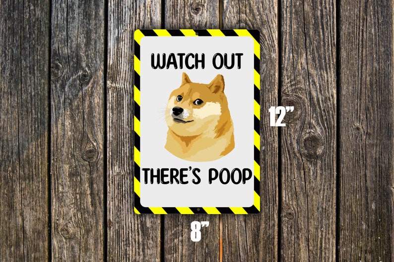Dog Poop Sign 8x12 Inch, Funny Yard Sign, Dog Warning Signs, Pet Owner ...