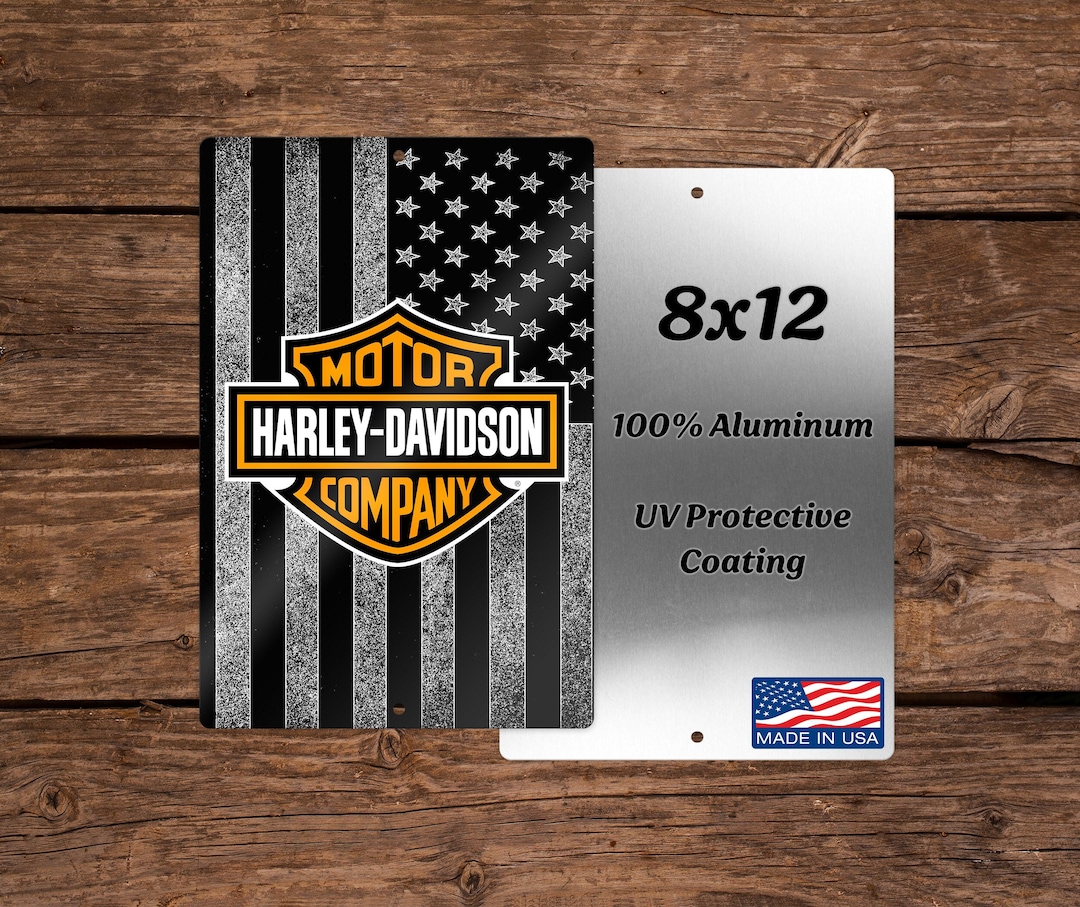 Harley Sign 8x12 Inches Metal Aluminum Motorcycle Mancave Garage Decor ...