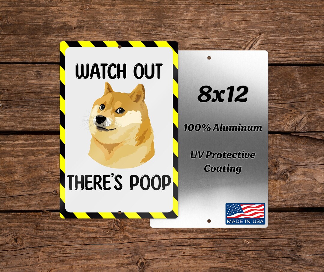 Dog Poop Sign 8x12 Inch, Funny Yard Sign, Dog Warning Signs, Pet Owner ...