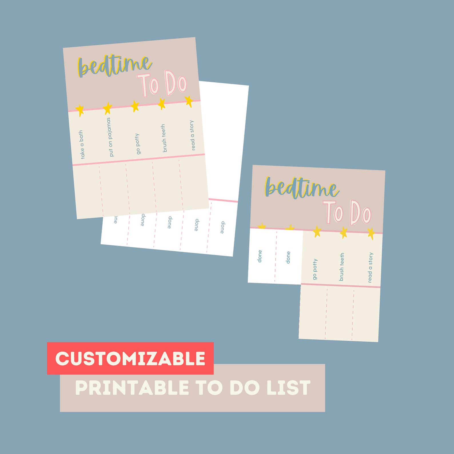Kid Bedtime to Do List Chart | Printable to Do List for Kids | Digital ...