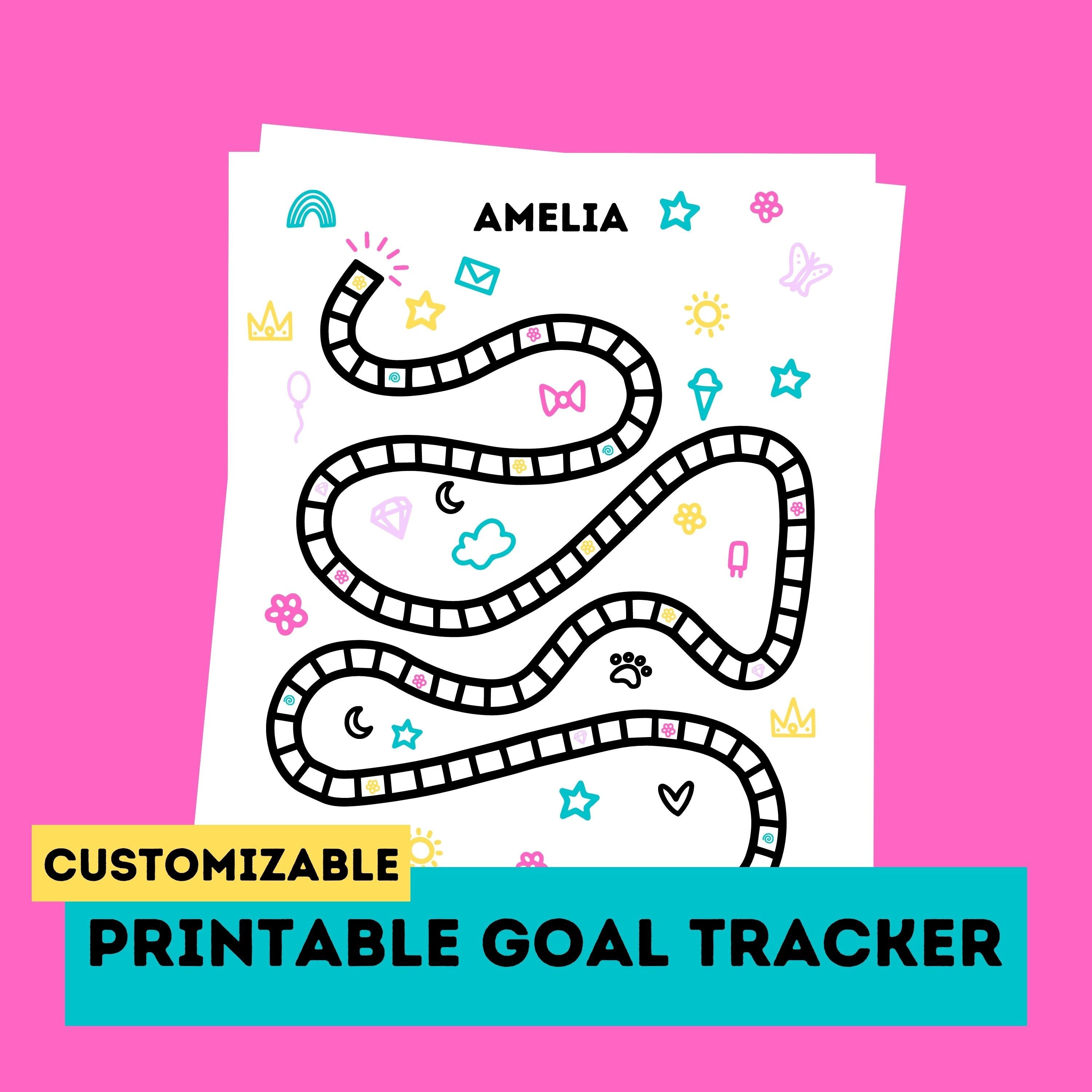 Children Goal Tracker | 100 Task Tracker | Visual Goal | Sticker Chart ...