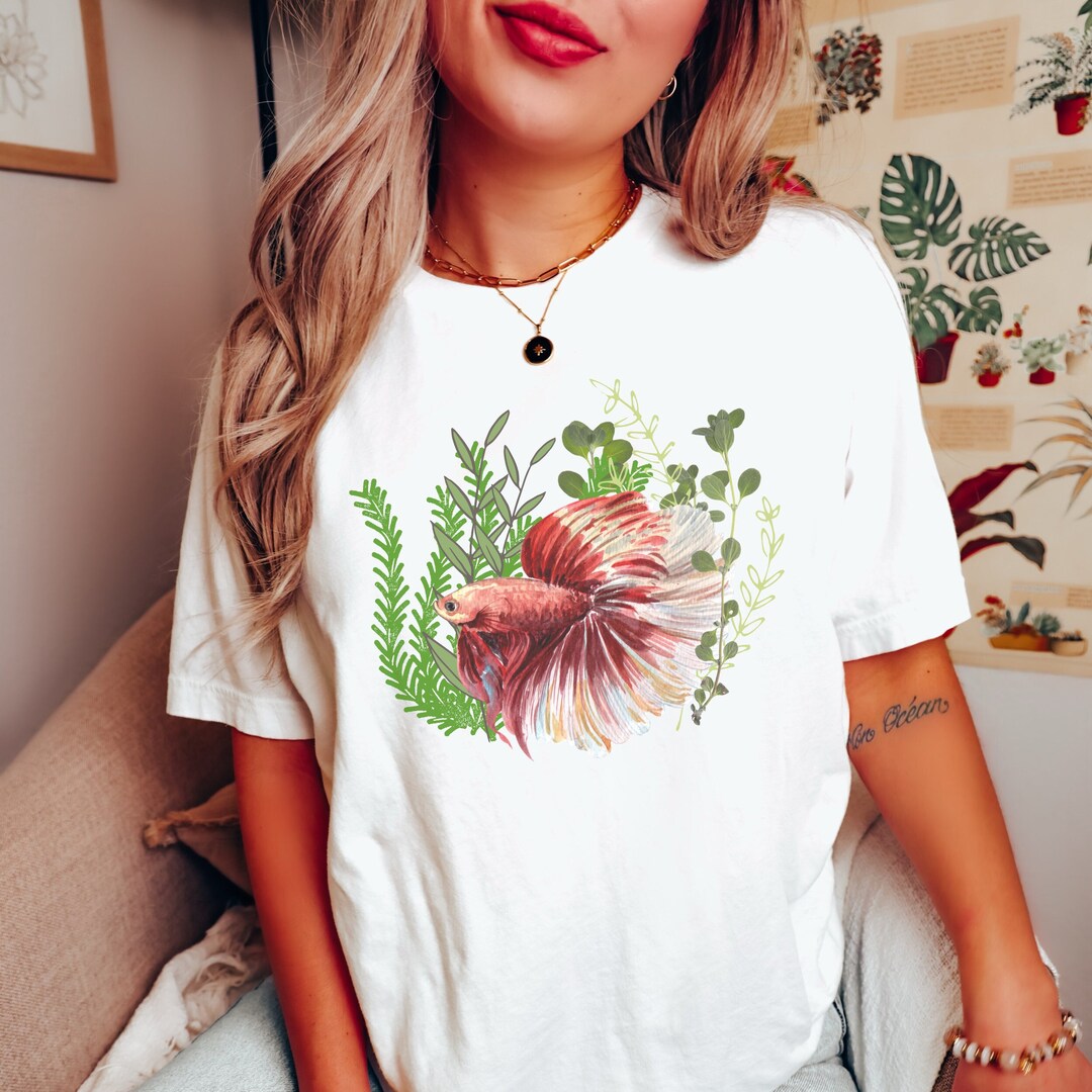 Betta Fish in Plants Shirt, Siamese Fighting Fish Tshirt, Gift for ...