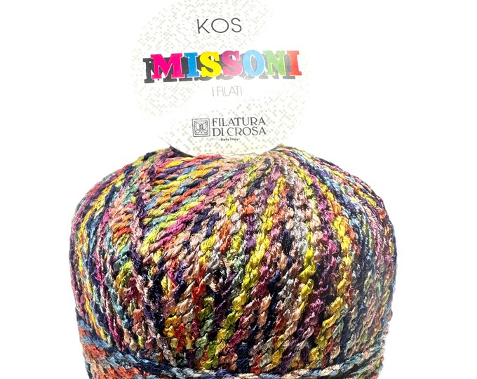 FILATURA DI CROSA Kos Missoni Yarn - Color #252 - 50gms 116yds - Colorful With Lovely Sheen ...