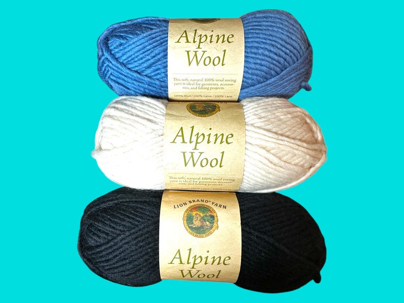 LION BRAND ALPINE Wool Yarn - 3 Color Choices - 100% Pure Wool ...