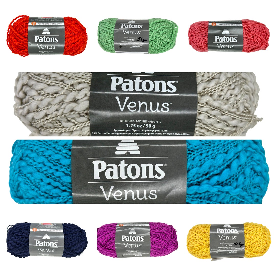 PATONS YARN - VENUS - 8 Vibrant Color Choices - 50gms 133yds ...