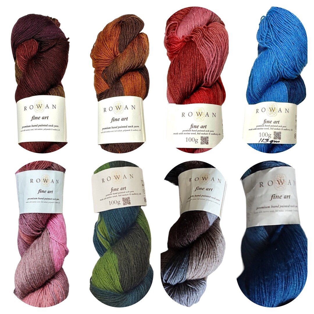 ROWAN Fine Art Hand Painted Sock Yarn - 100gms 437yds - Wool / Mohair ...