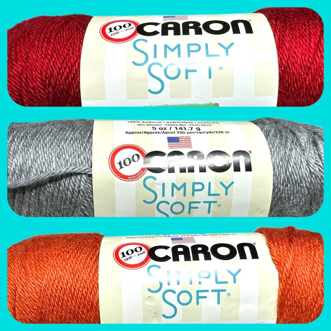 CARON SIMPLY SOFT Yarn - Mixed Weight/length - 3 Color Choices ...
