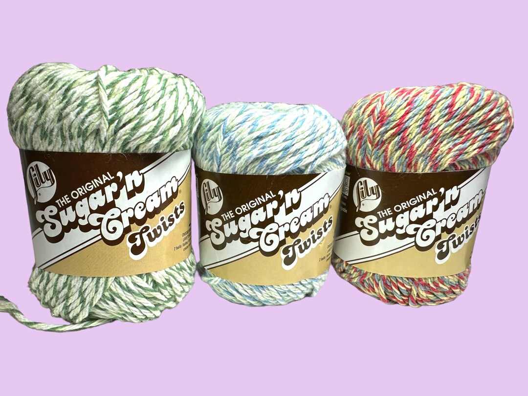 LILY Sugar'n CREAM Yarn - Twists - 3 Color Choices - Knitting Crochet ...