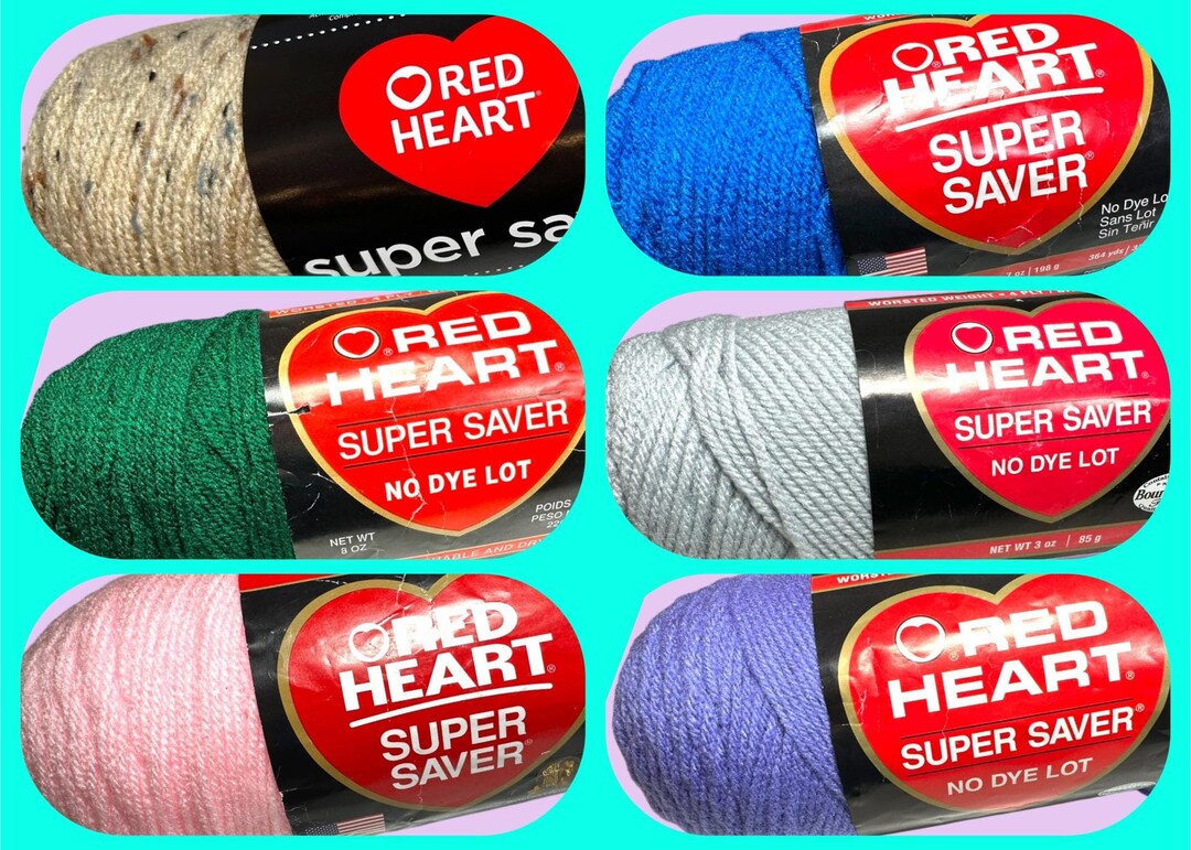 RED HEART Super Saver Yarn - 7 Color/weight/yardage Options - Knitting ...