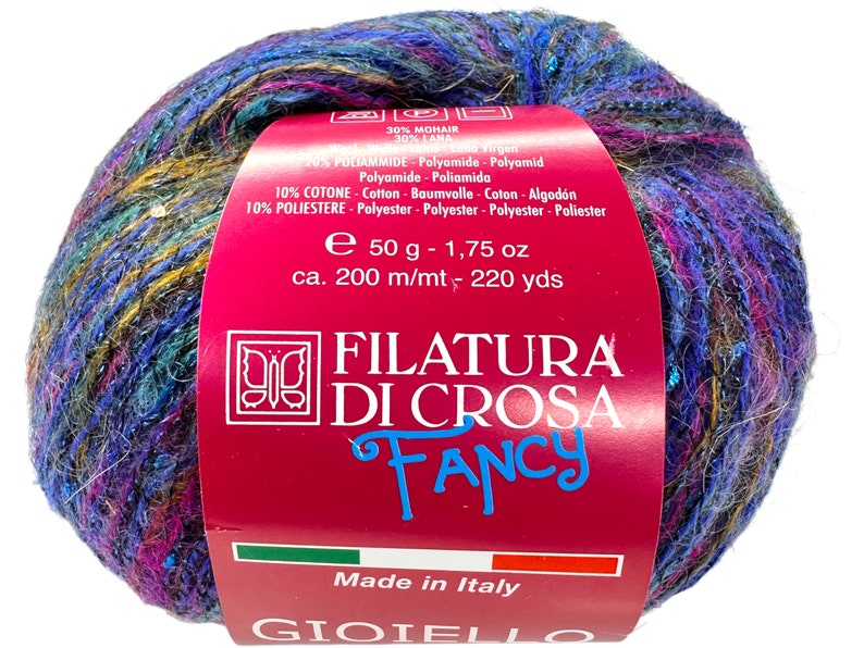 FILATURA Di CROSA GIOIELLO Fancy Line Yarn - 8 Color Choices - 50gms ...