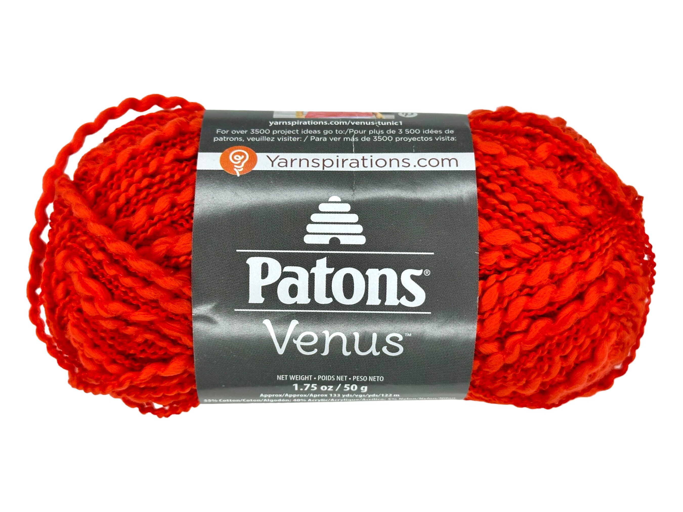 PATONS YARN - VENUS - 8 Vibrant Color Choices - 50gms 133yds ...