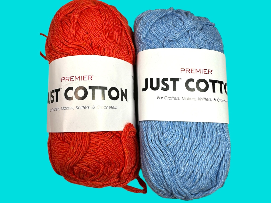 Premier Yarns JUST COTTON Yarn- 2 Color Choices - 100% Cotton Knitting ...