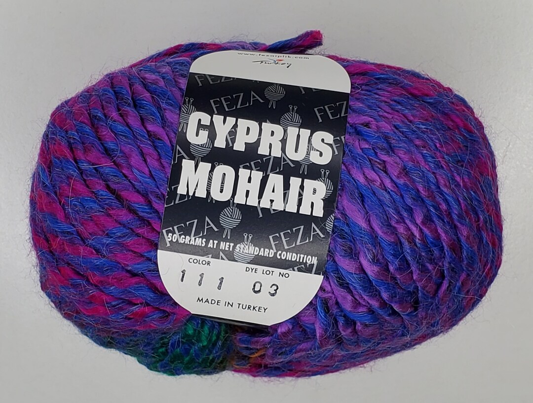 FEZA CYPRESS MOHAIR Yarn - Color #111 - 50gr 88 Yards - Jewel Tones ...