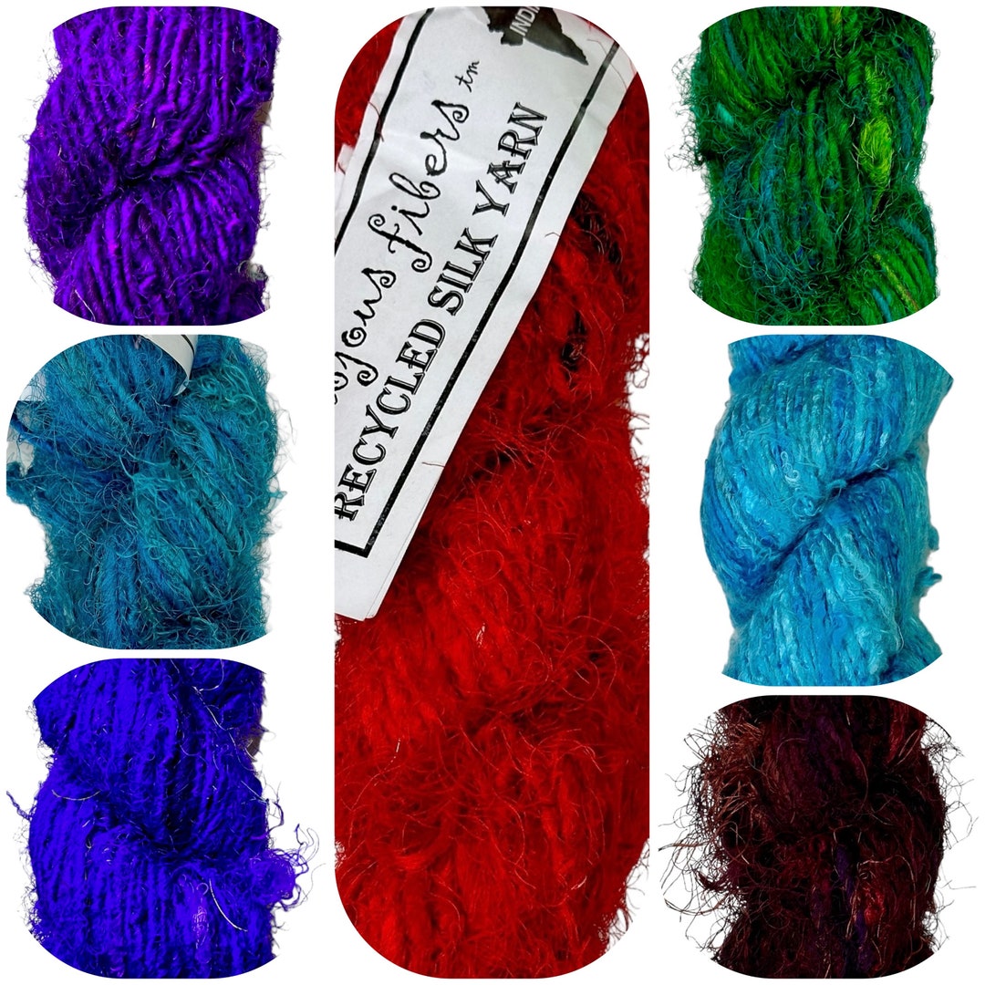 FRABJOUS FIBERS RECYCLED Banana Silk Yarn - 200gms 150yds - 100% Rayon ...
