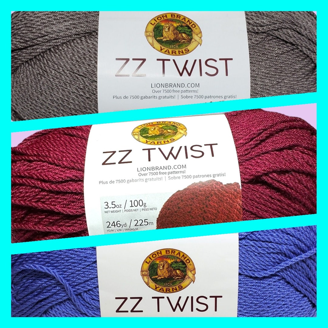 LION Brand ZZ TWIST - 3 Color Choices - 3.5oz / 246yds - Knitting ...