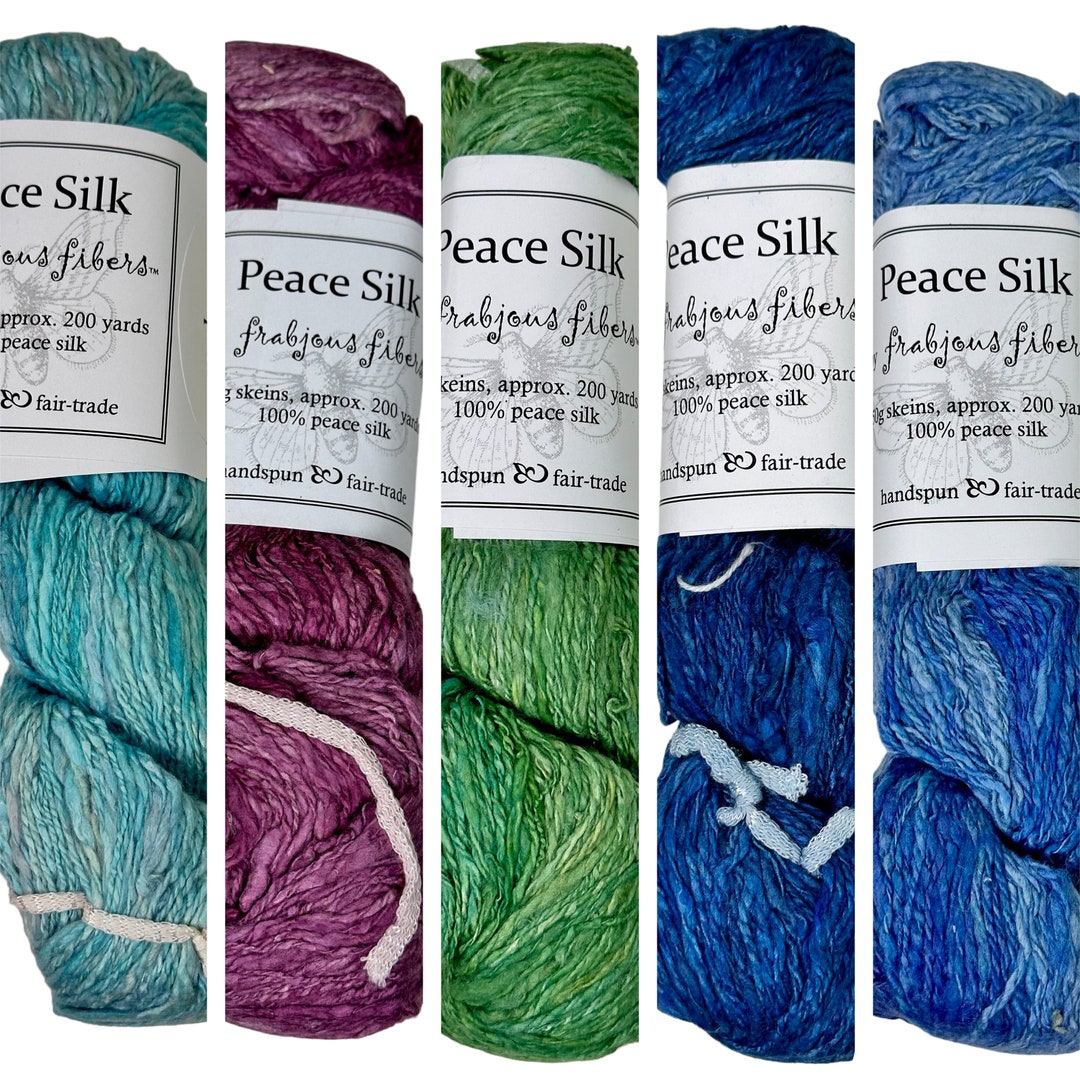 FRABJOUS FIBERS Peace Silk - 5 Color Choices - AHIMSA Silk - 50gms ...
