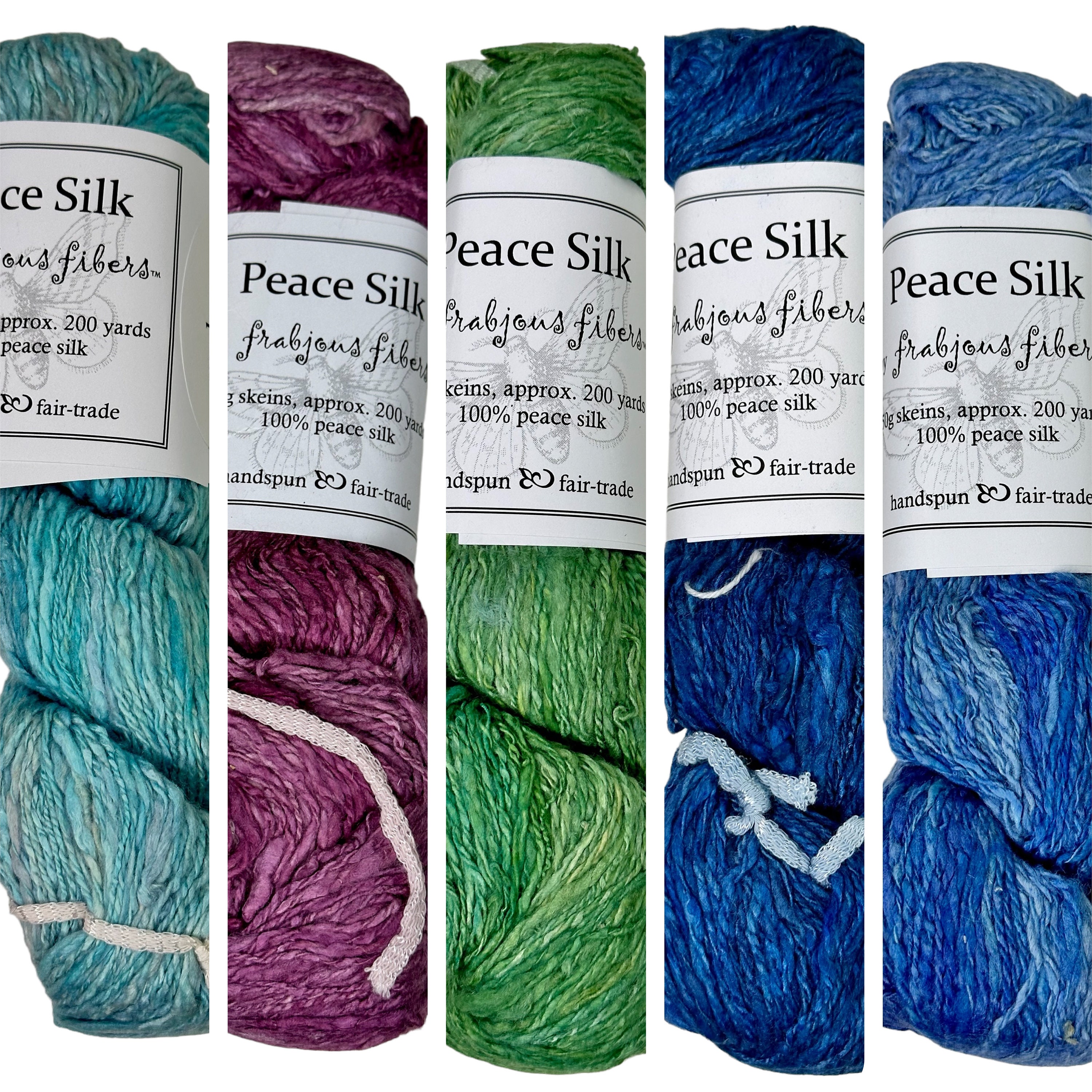 FRABJOUS FIBERS Peace Silk 5 Color Choices AHIMSA Silk 50gms 200yds ...