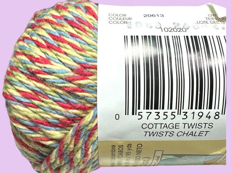 LILY Sugar'n CREAM Yarn - Twists - 3 Color Choices - Knitting Crochet ...