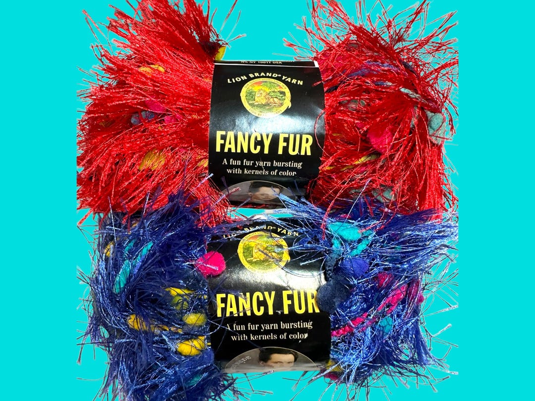 Lion Brand FANCY FUR Eyelash Yarn - 2 Color Choices - Knitting Crochet ...