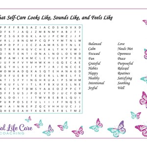 Self-care Word Search - Etsy