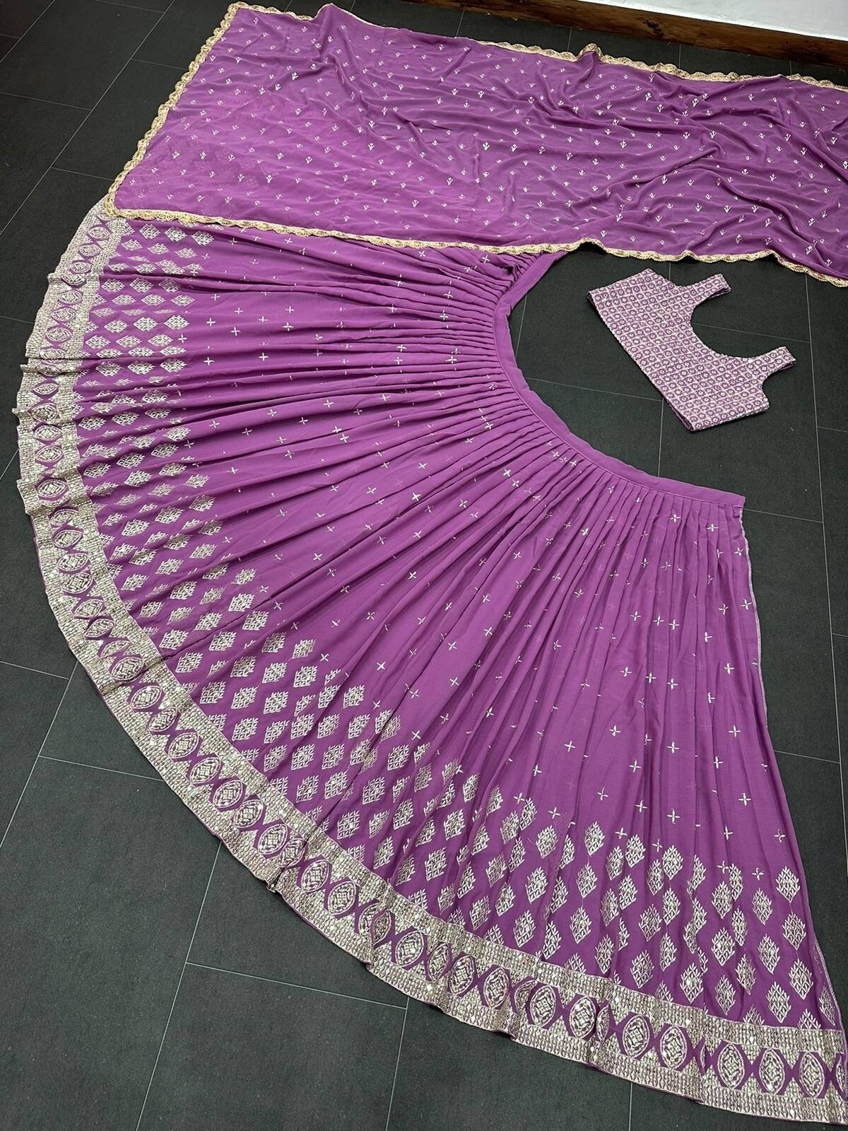 Purple Lehenga Choli for Women Sequence Choli Wedding Choli With ...