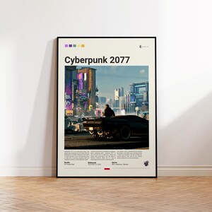 Cyberpunk 2077 Poster, Cyberpunk Gift, Video Game Poster, Minimalist ...