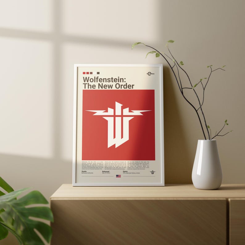 Wolfenstein the New Order Poster, Video Game Poster, Minimalist Game ...
