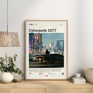 Cyberpunk 2077 Poster, Cyberpunk Gift, Video Game Poster, Minimalist ...
