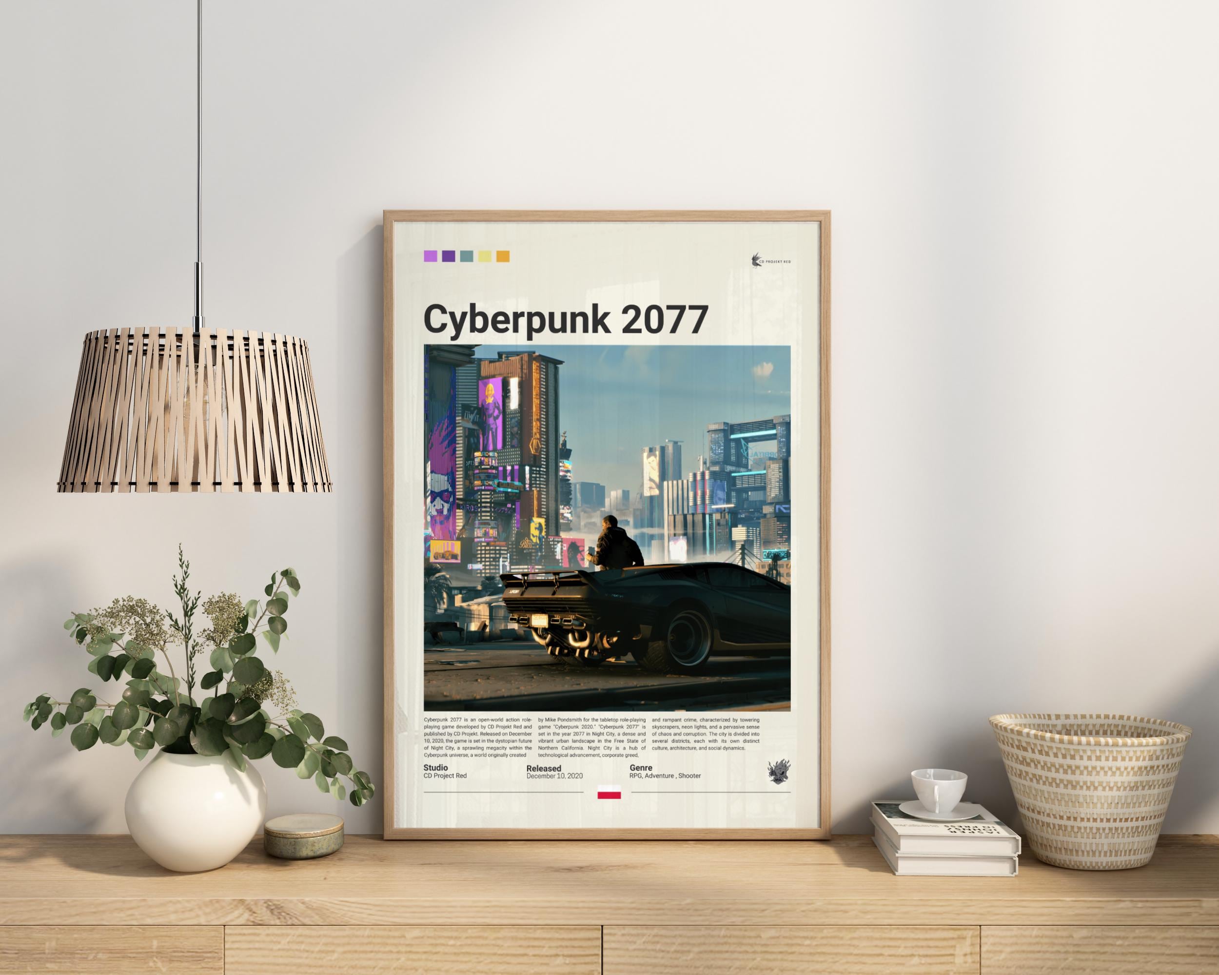 Cyberpunk 2077 Poster, Cyberpunk Gift, Video Game Poster, Minimalist ...