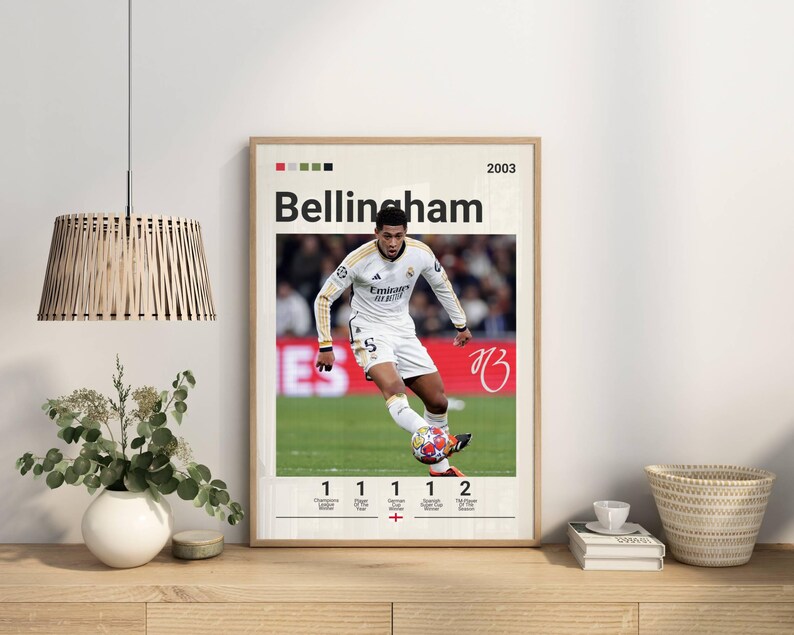 Jude Bellingham Poster, Real Madrid Print, Bellingham Fan Gift, Soccer ...