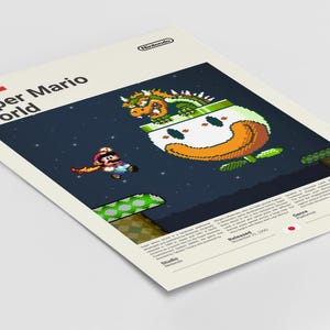 Super Mario World Poster, Mario Poster, Video Game Poster, Minimalist ...