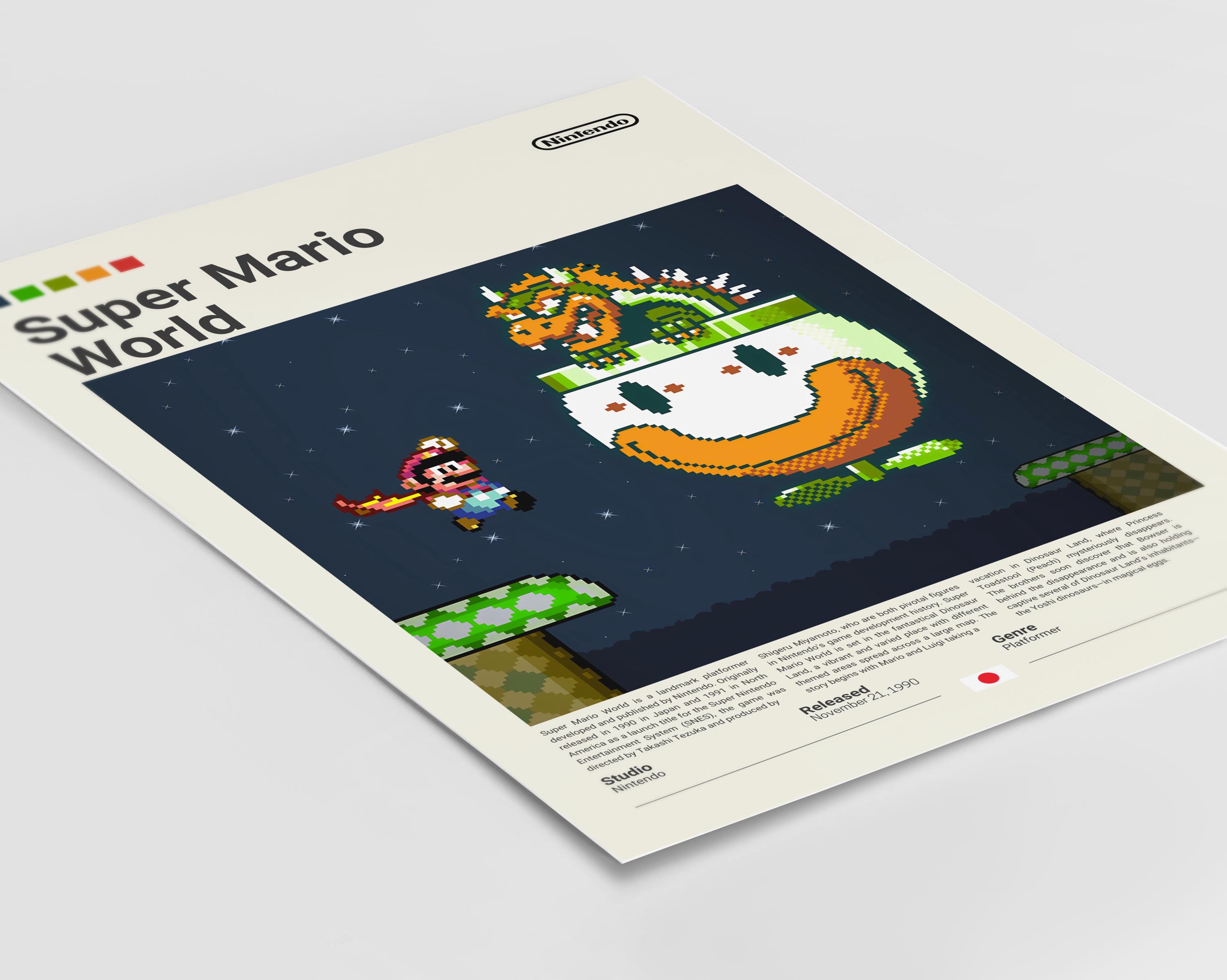 Super Mario World Poster, Mario Poster, Video Game Poster, Minimalist ...