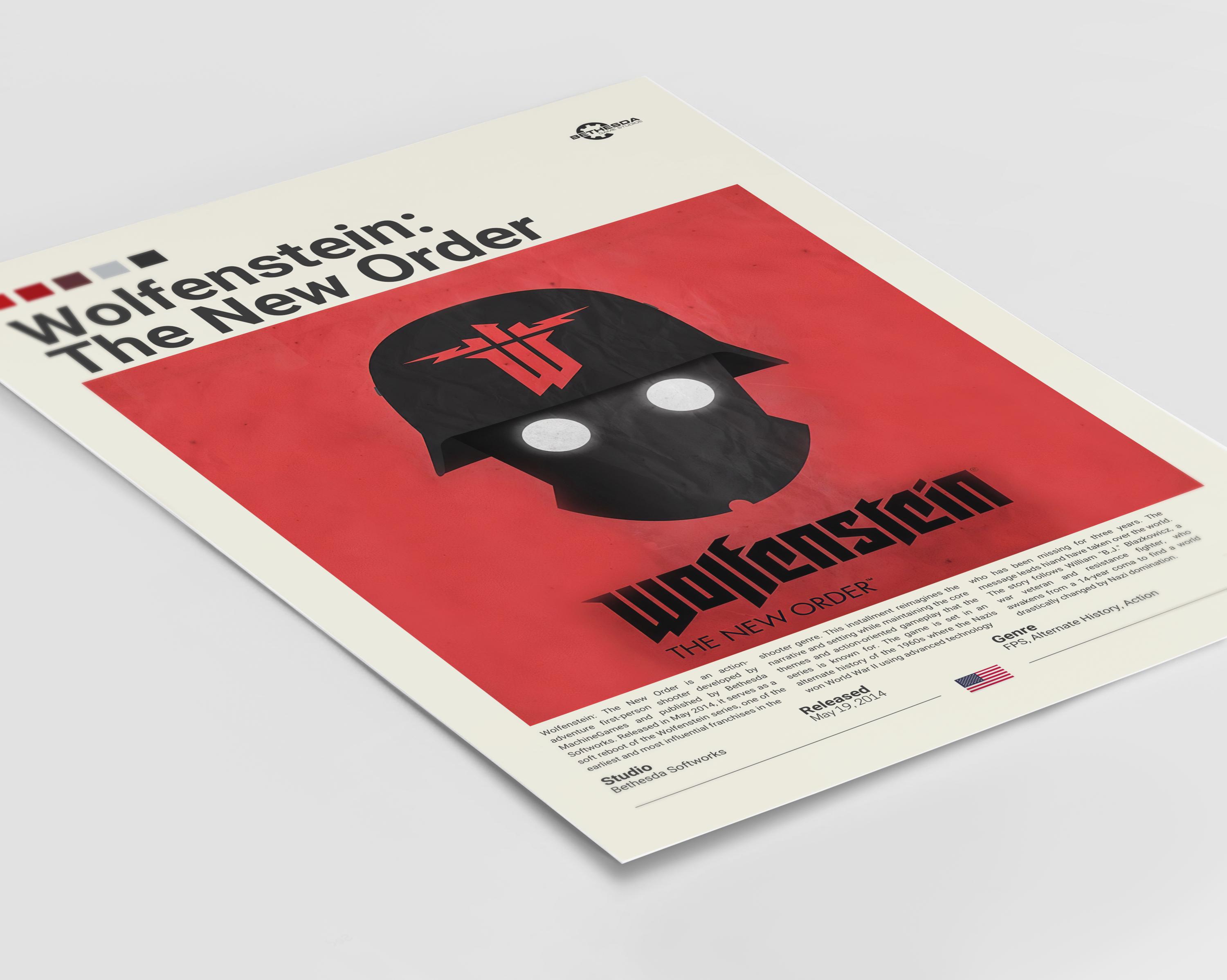 Wolfenstein the New Order Poster, Video Game Poster, Minimalist Game ...