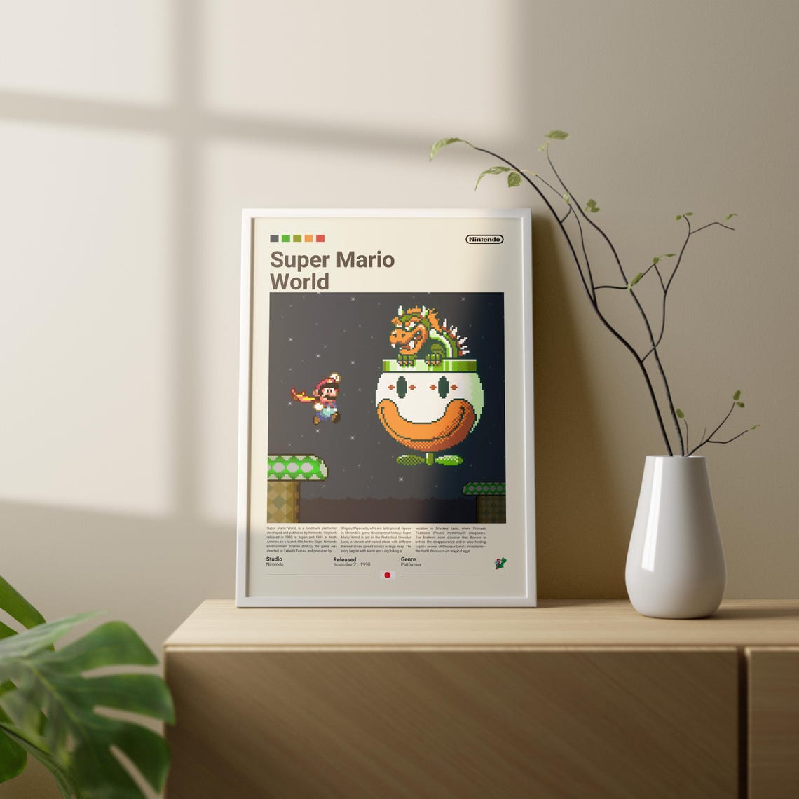Super Mario World Poster, Mario Poster, Video Game Poster, Minimalist ...